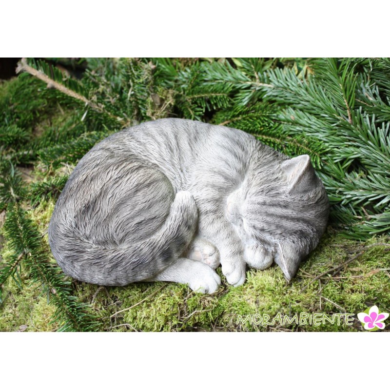 Schlafende Katze "Minka" Farbe schwarz-weiß